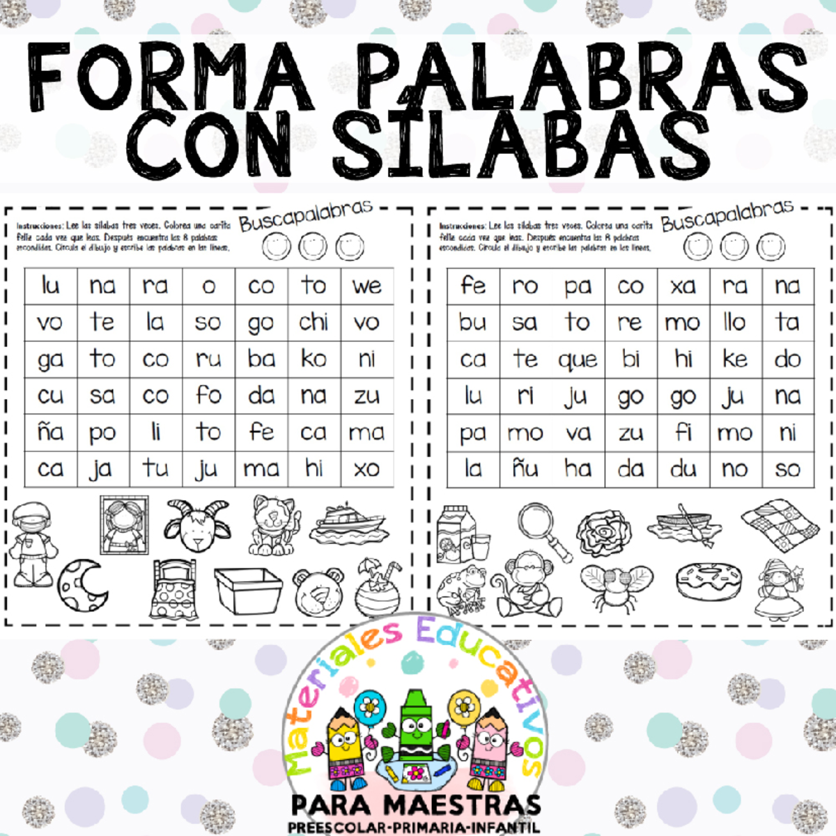 Forma palabras con sílabas recopilado por Materiales Educativos para ...
