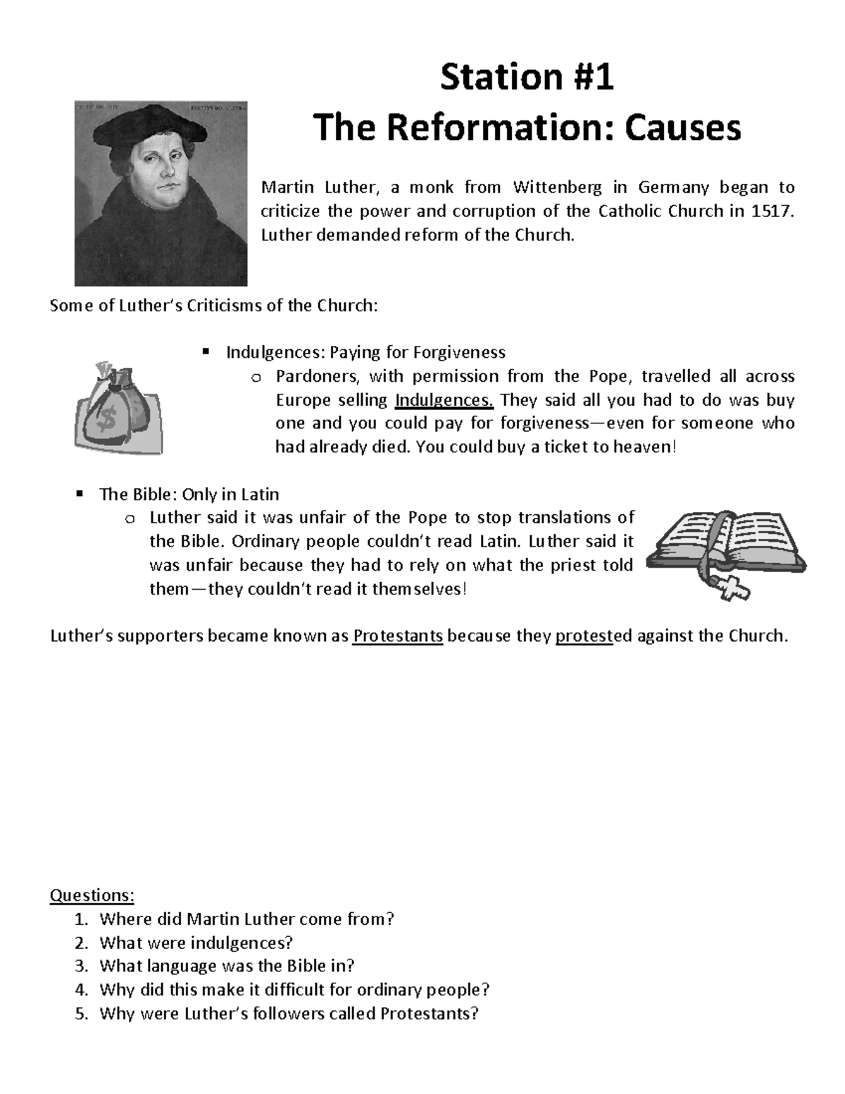 2. Station The Reformation Stations 2 - Station The Reformation: Causes ...