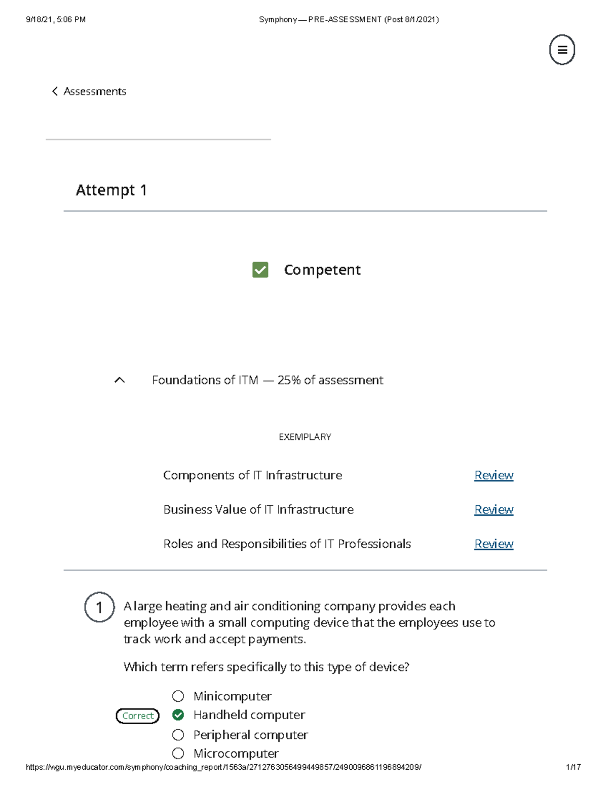 D075 IT management pre assesment without excel 091821 - Assessments ...