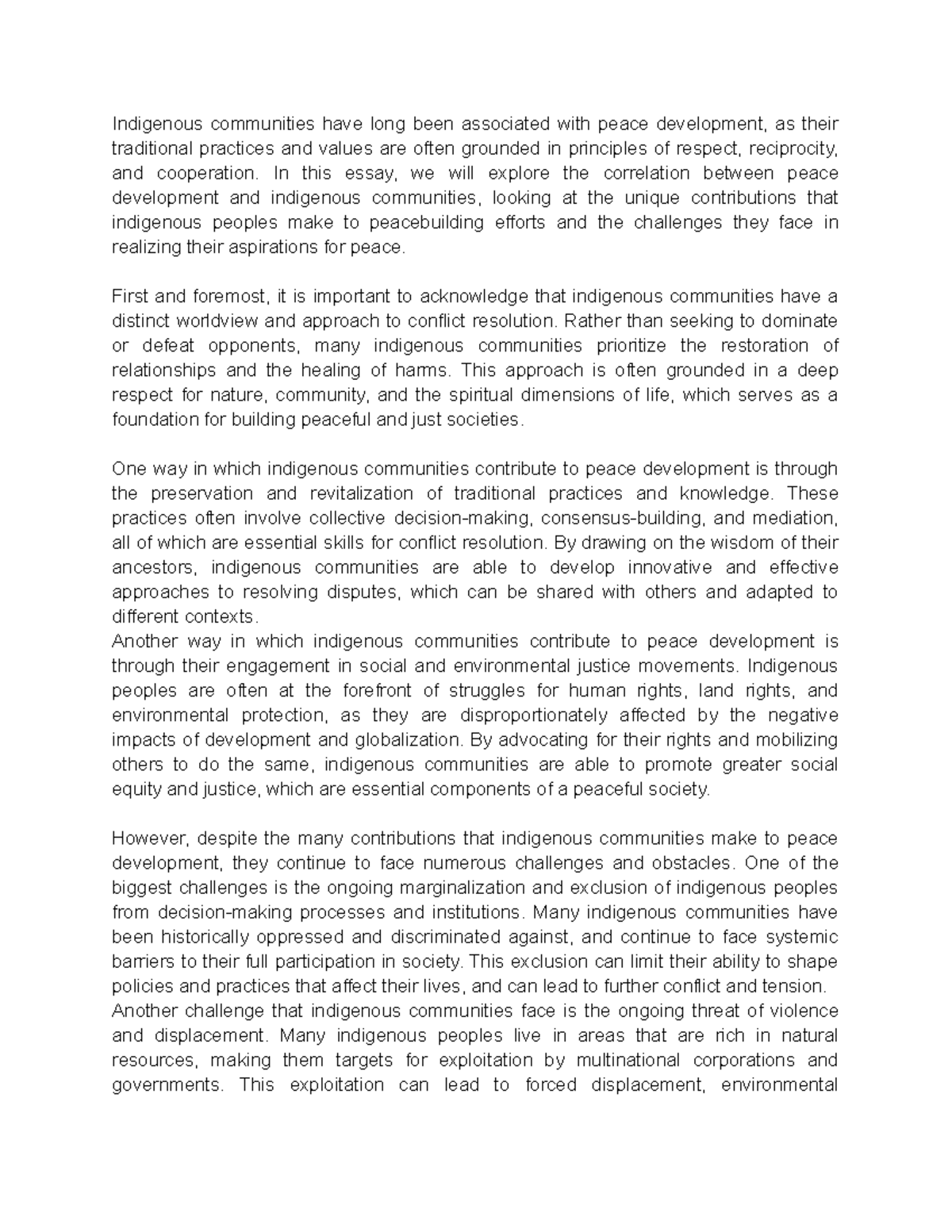 Socsci - basta soc sci - Indigenous communities have long been ...