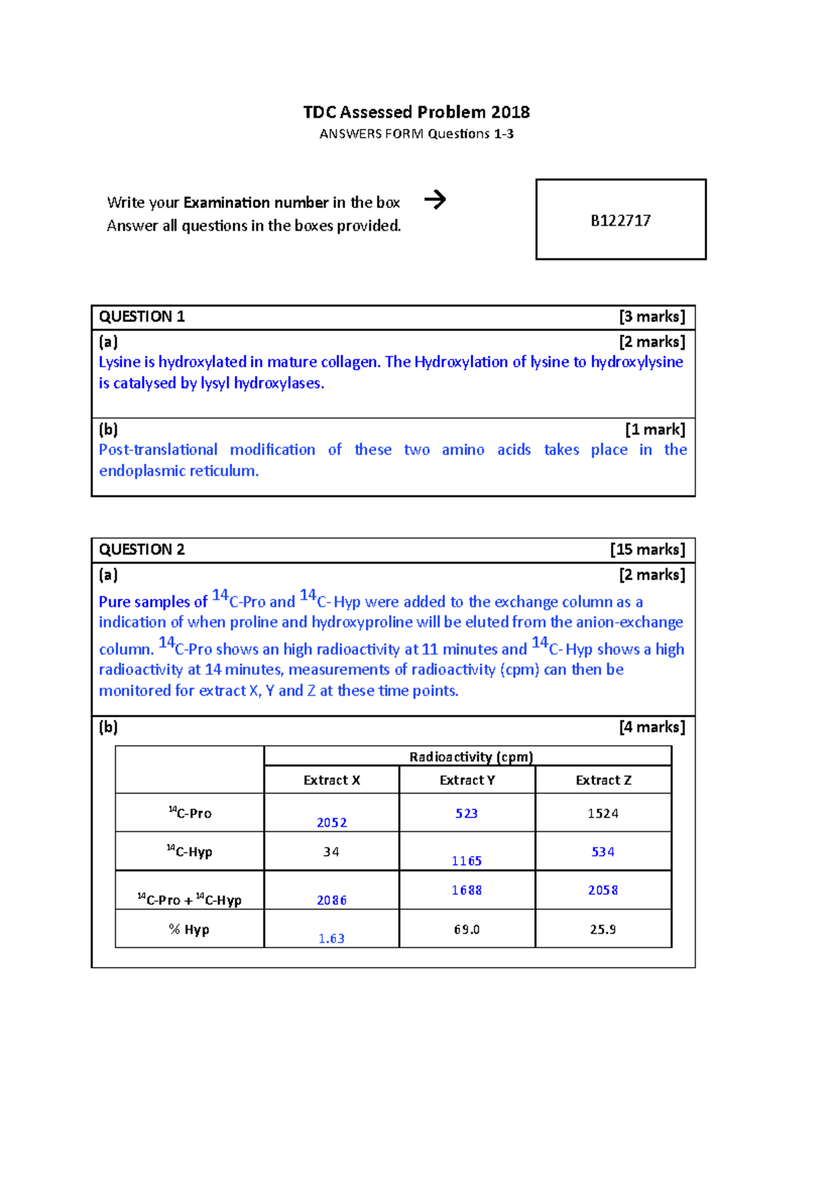 TDCAnswers Form 1819 Q1-3 - TDC Assessed Problem 2018 ANSWERS FORM ...