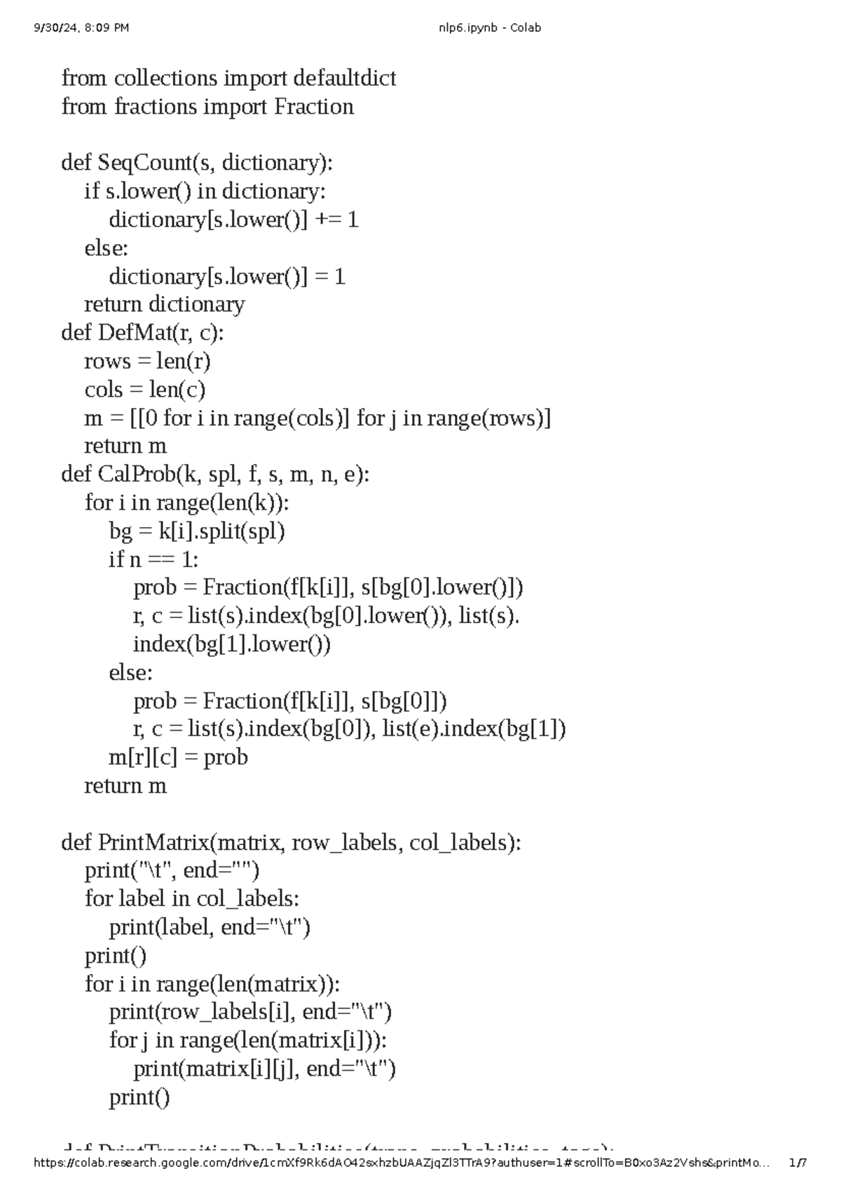 Nlp6.ipynb - Colabs - from collections import defaultdict from fractions import Fraction def ...
