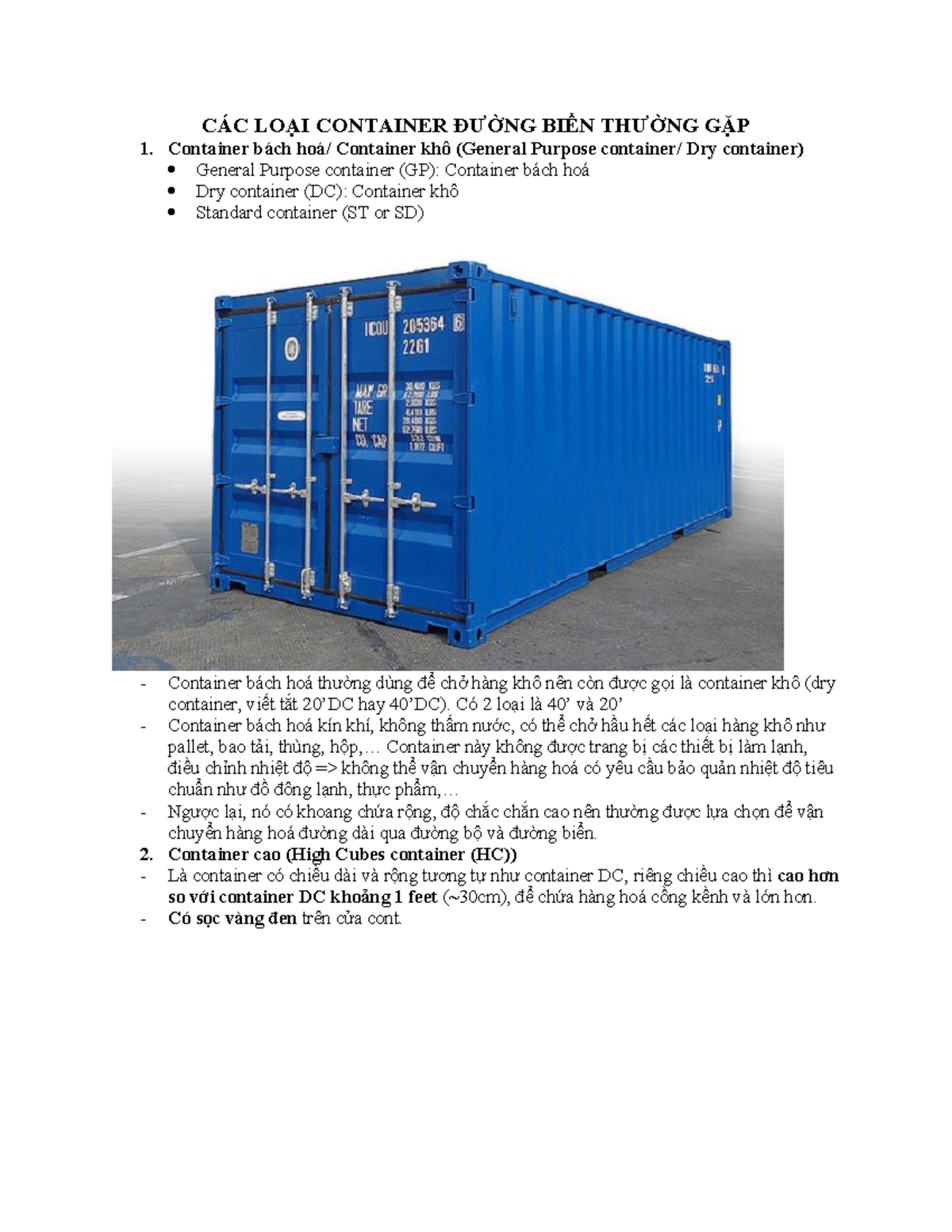 CÁC LOẠI Container ĐƯỜNG BIỂN THƯỜNG GẶP - CÁC LOẠI CONTAINER ĐƯỜNG ...
