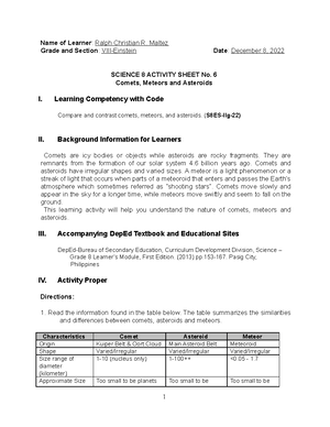 Science 8 MELC 1 Q2 Week-1-Faults - Name of Learner: Ralph Christian R ...