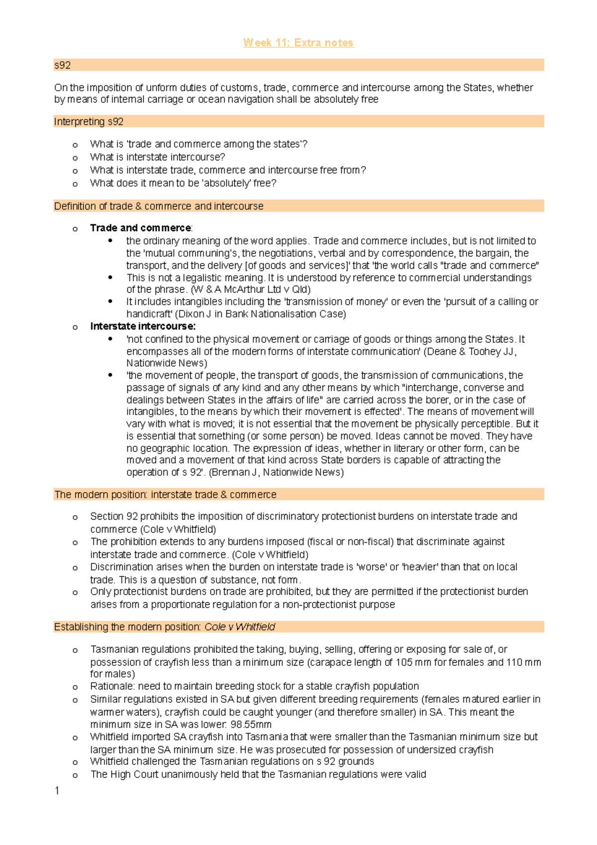 Week 11 - Extra notes - example questions - Week 11: Extra notes s On ...