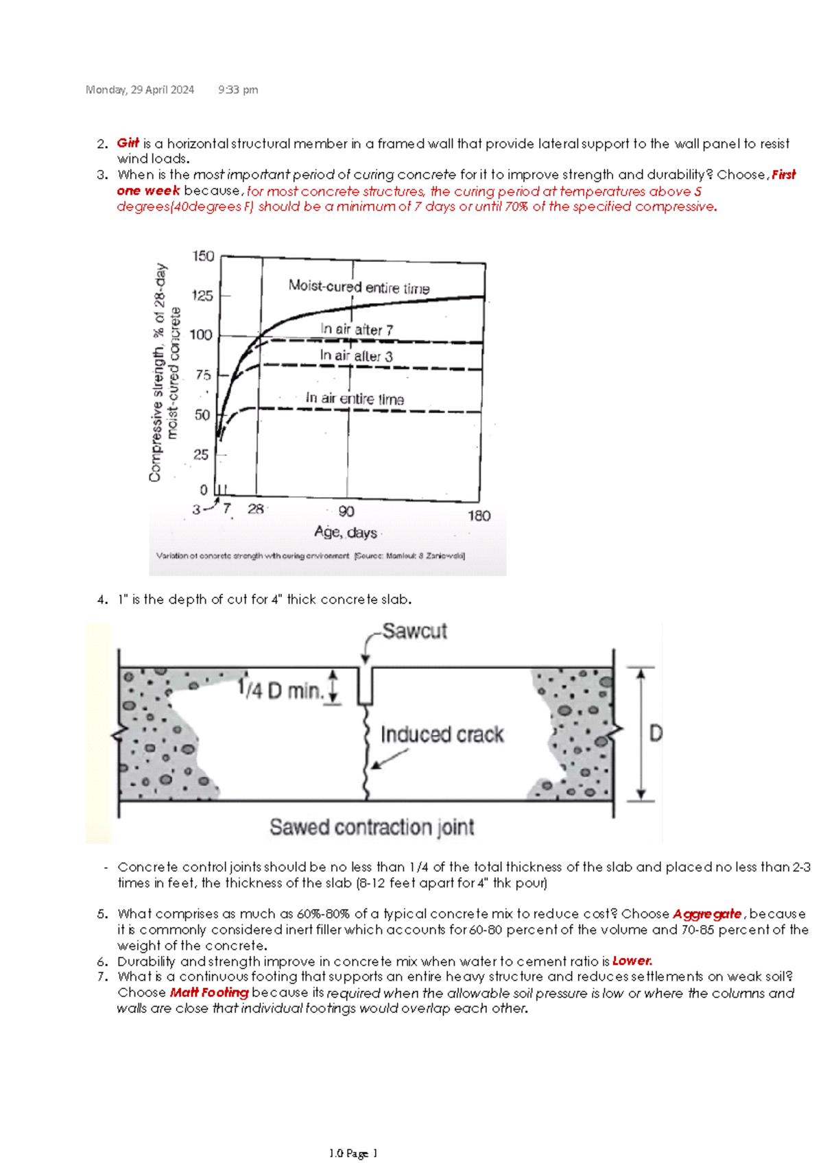 Review FOR JUNE 2024 - Girt is a horizontal structural member in a ...