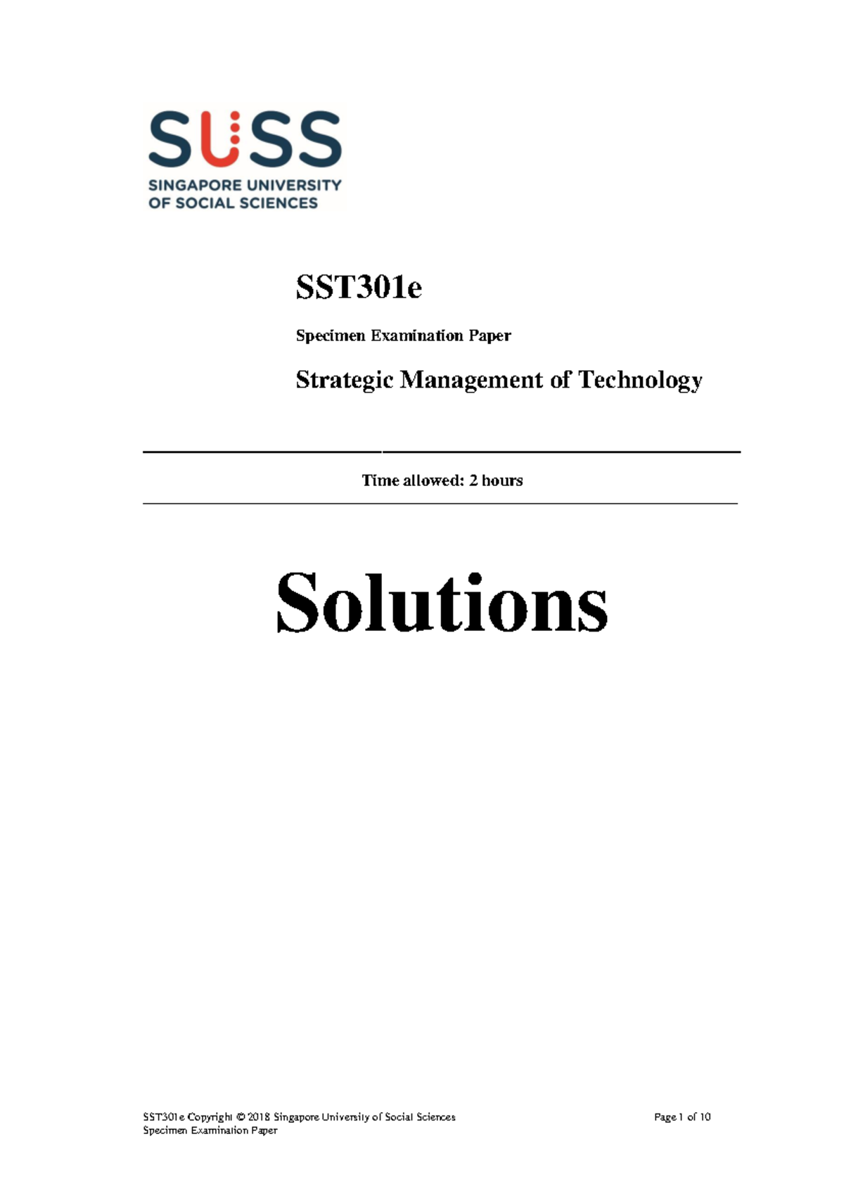 SST301 SEP MG V1 - SST301e Copyright © 2018 Singapore University of ...