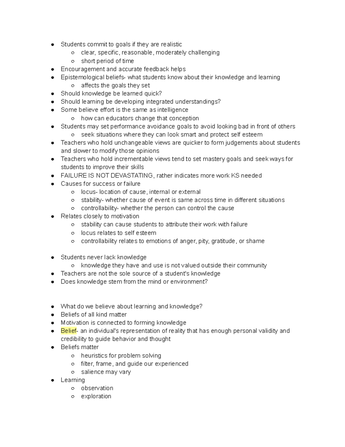 Module 2 - All required viewings/ readings - Students commit to goals ...