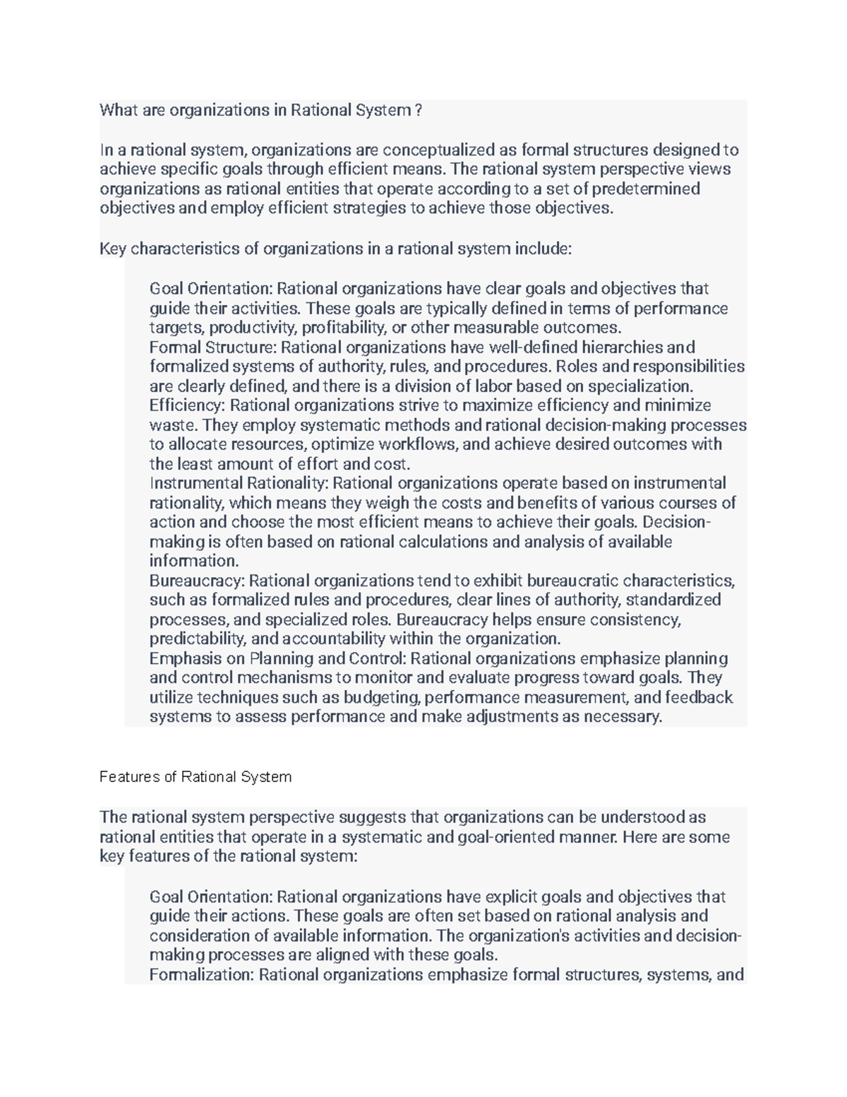 What are organizations in Rational System - The rational system ...