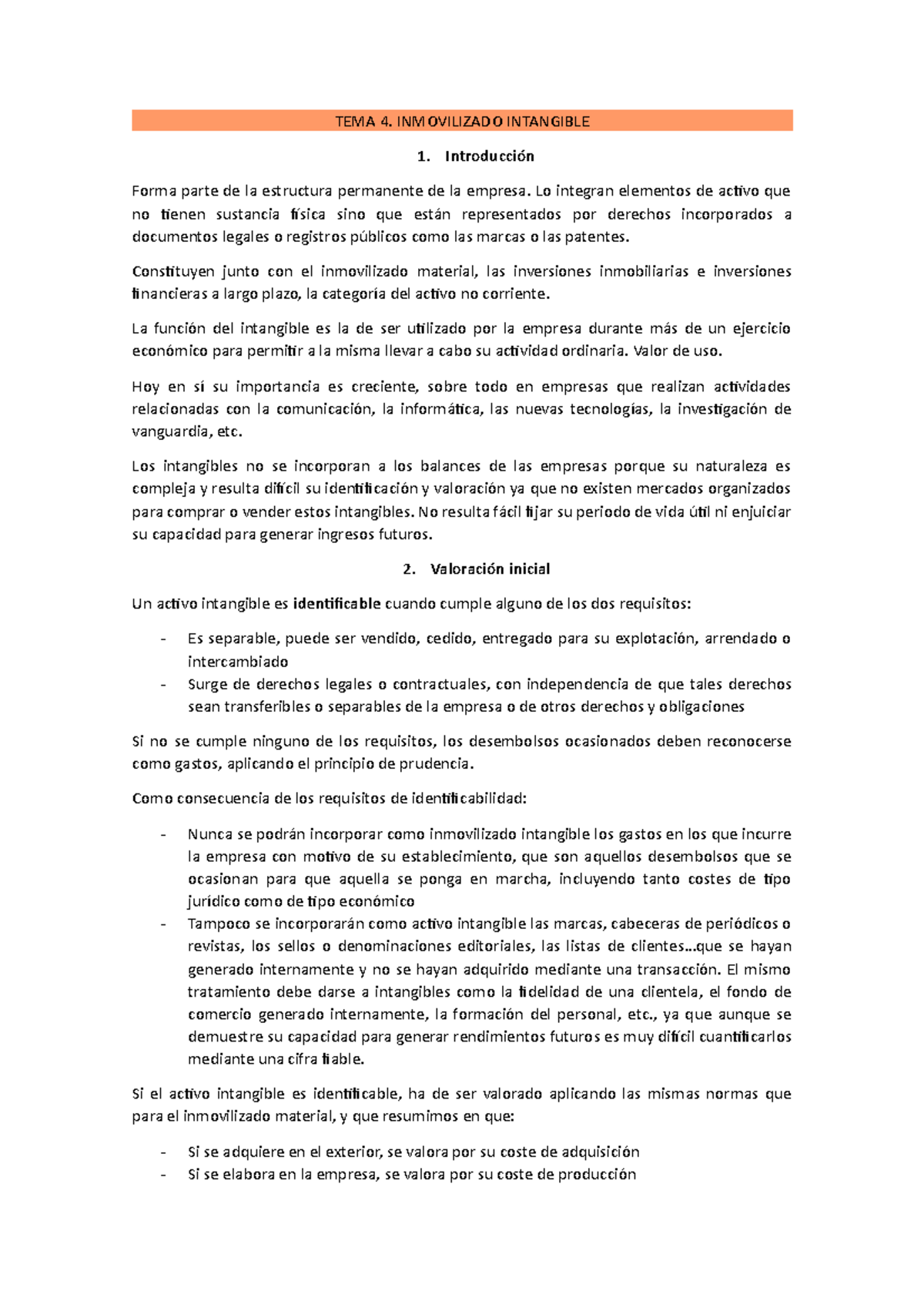 TEMA 4 - Apuntes tema 4 contabilidad financiera - TEMA 4. INMOVILIZADO ...