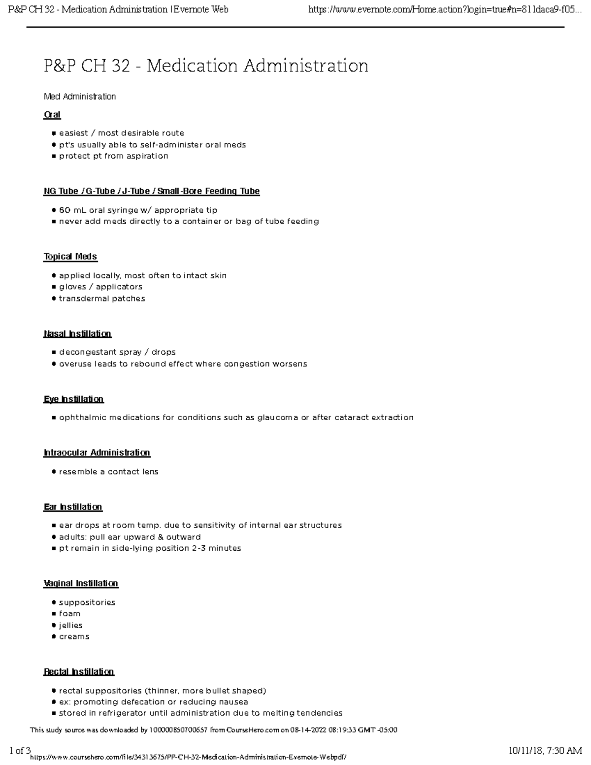 P P CH 32 Medication Administration Evernote Web - P&P CH 32 ...