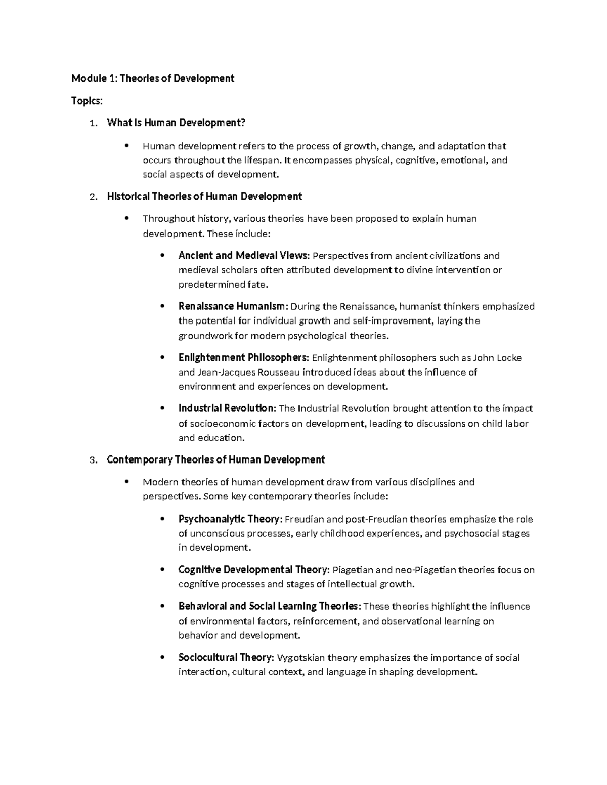 Reading sumup ed152 - try this paper - Module 1: Theories of ...
