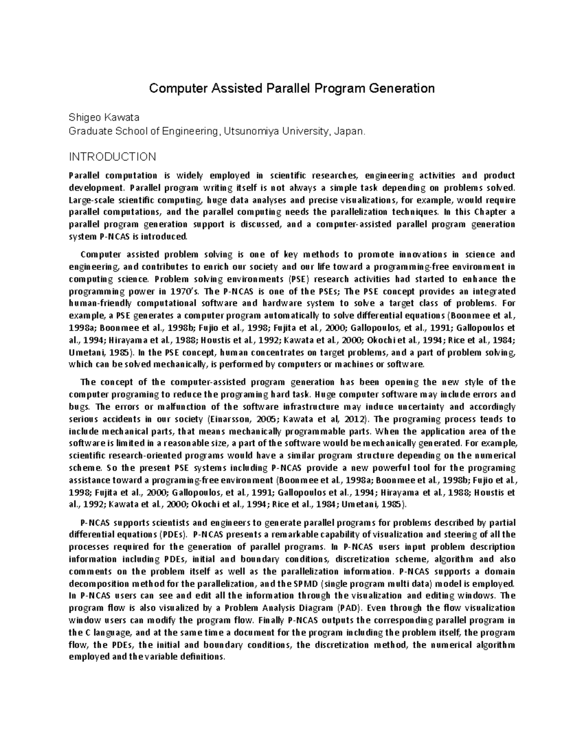Computer Assisted Parallel Program Generation Introduction Parallel 8831