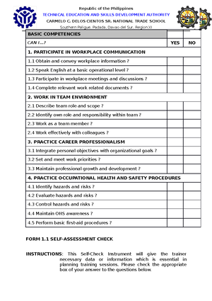 Common Competencies - notes - . Common Competencies No. of Hours: (20 ...