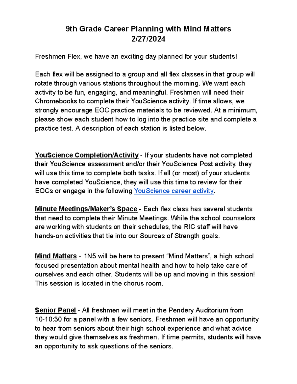 9th Grade Career Planning with Mind Matters - 9th Grade Career Planning ...