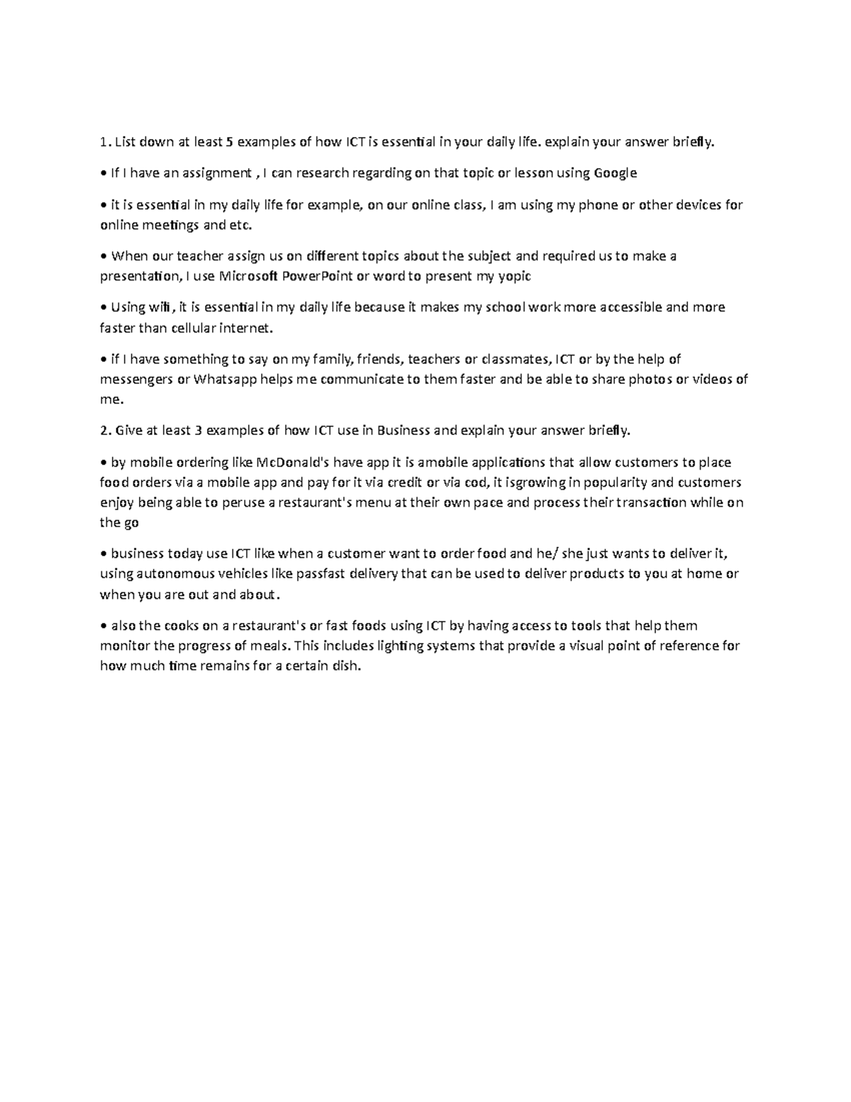 IT QUIZ - Quizzes on information technology - List down at least 5 ...