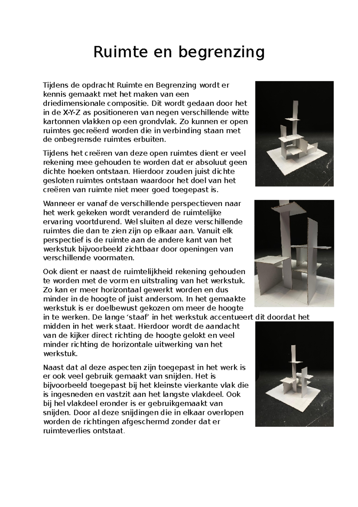 Ruimte en begrenzing - Dit wordt gedaan door het in de X-Y-Z as ...