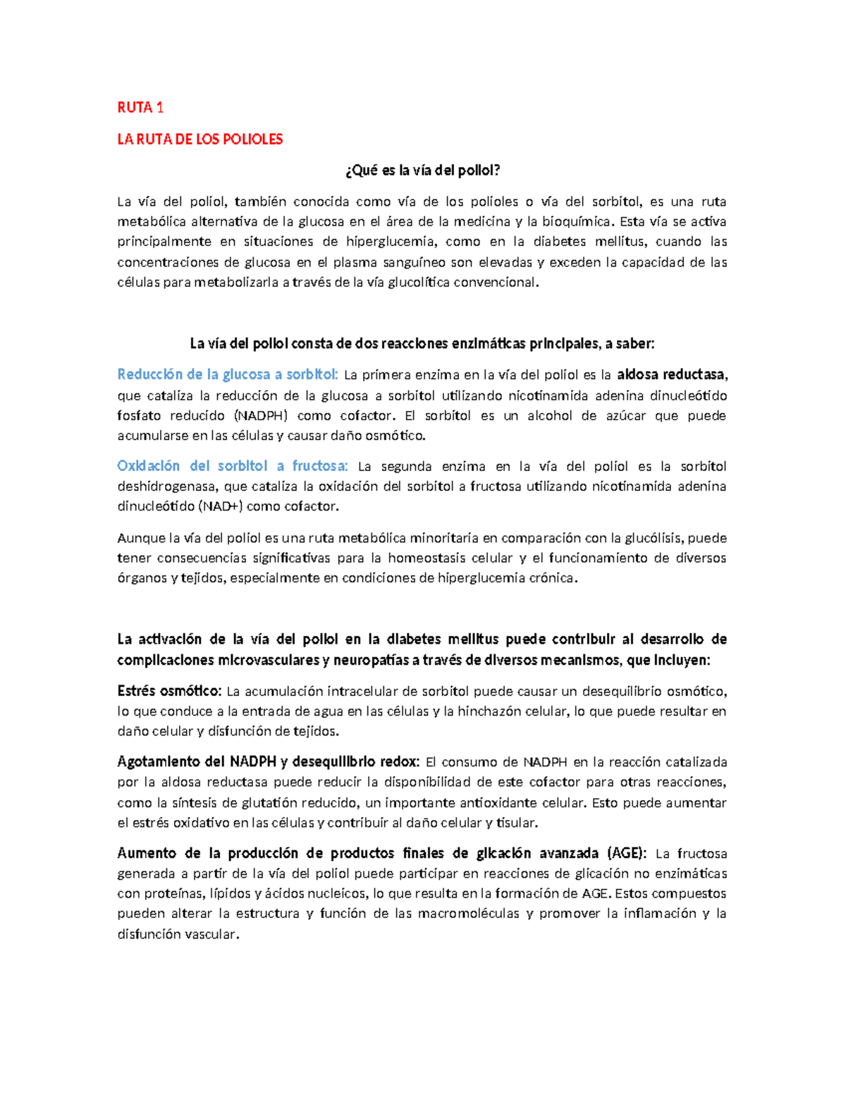 RUTA 1 Polioles - BIOQUIMICA - RUTA 1 LA RUTA DE LOS POLIOLES ¿Qué es ...