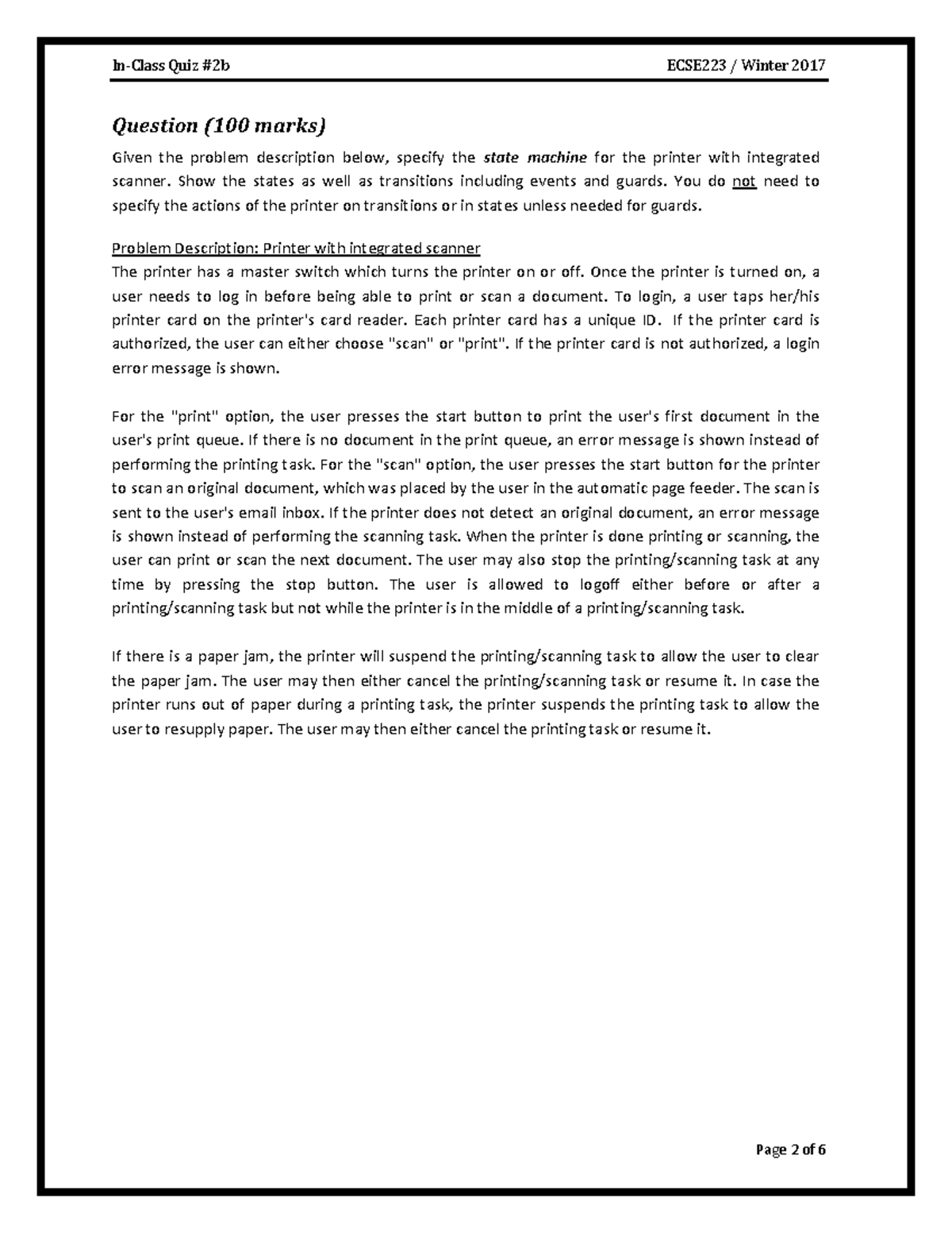 2017-01 ECSE223 In-Class Quiz #2b - In-Class Quiz #2b ECSE223 / Winter ...