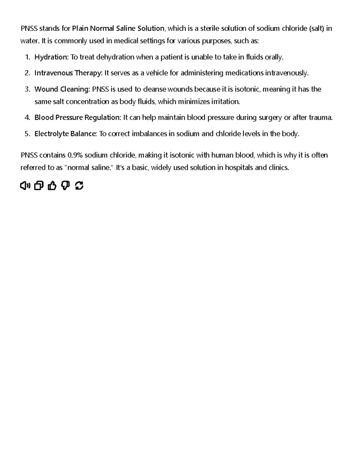 Fs - eng - PNSS stands for Plain Normal Saline Solution, which is a ...