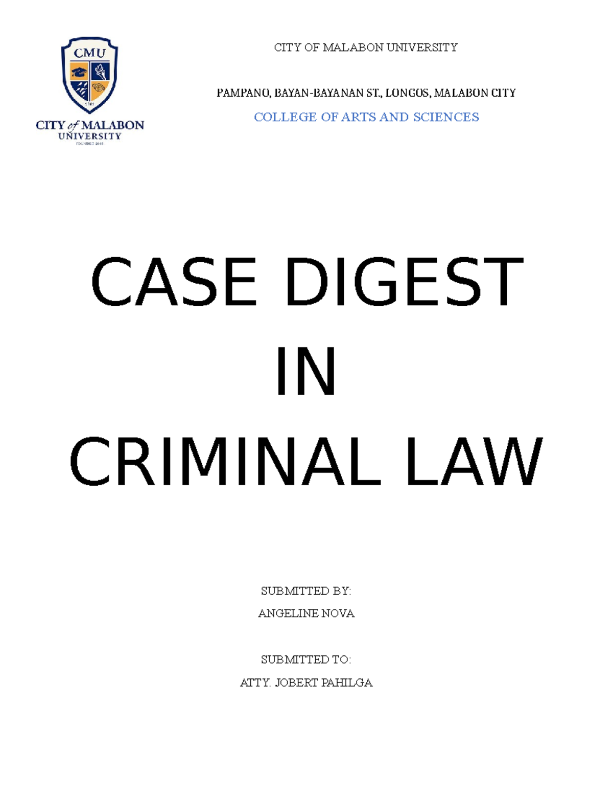 Case Digest in Criminal Law 1 - CASE DIGEST IN CRIMINAL LAW SUBMITTED ...