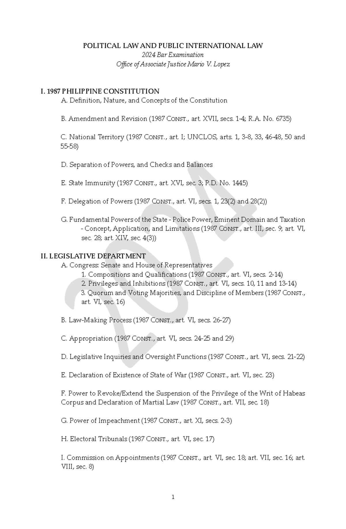 Political Law and Public International Law - POLITICAL LAW AND PUBLIC ...