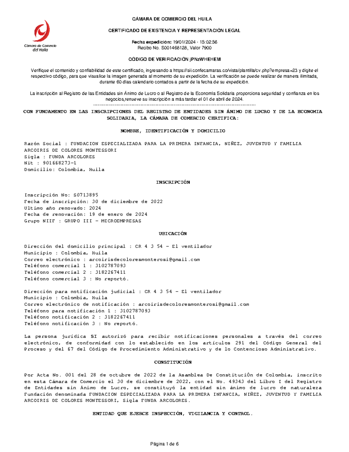 J Pnz Whehem Ninguna Certificado Certificado De Existencia Y