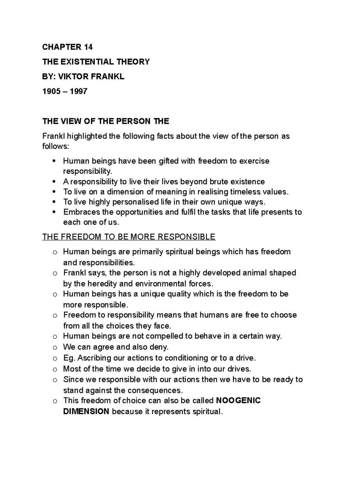 THE Existencial Theory OF Viktor Frankl - CHAPTER 14 THE EXISTENTIAL ...