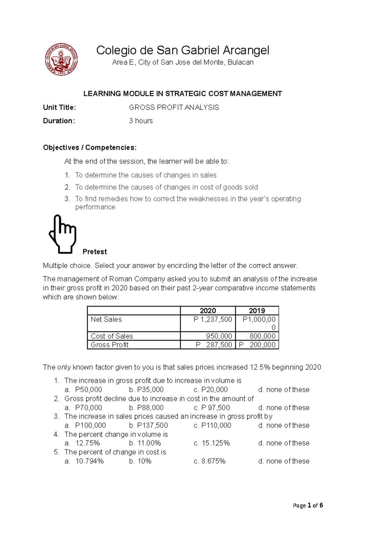 Module 6 - SCM - Lecture notes 6 - Colegio de San Gabriel Arcangel Area ...