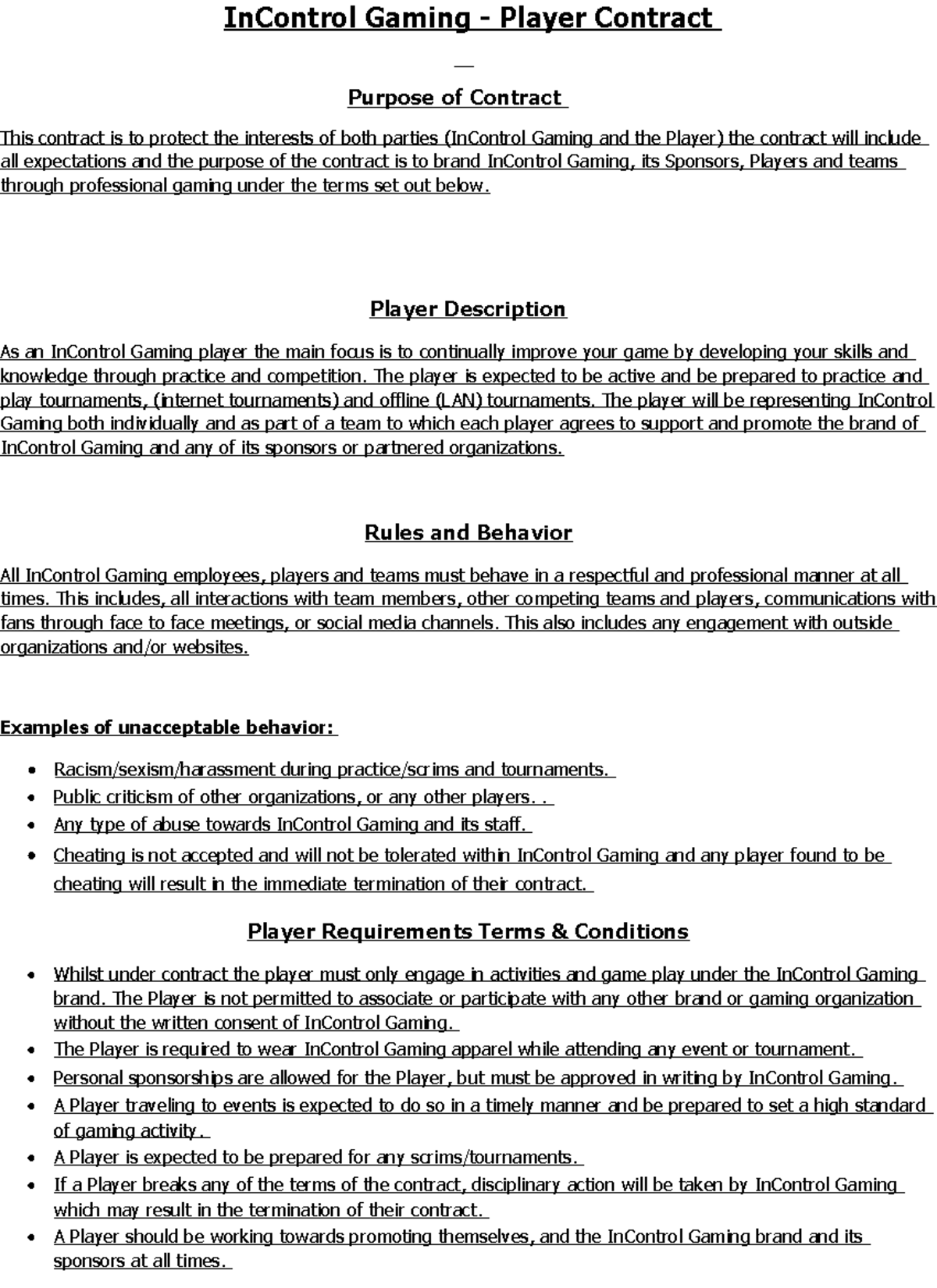 Fortnite Contract - gsedge - InControl Gaming - Player Contract Purpose ...