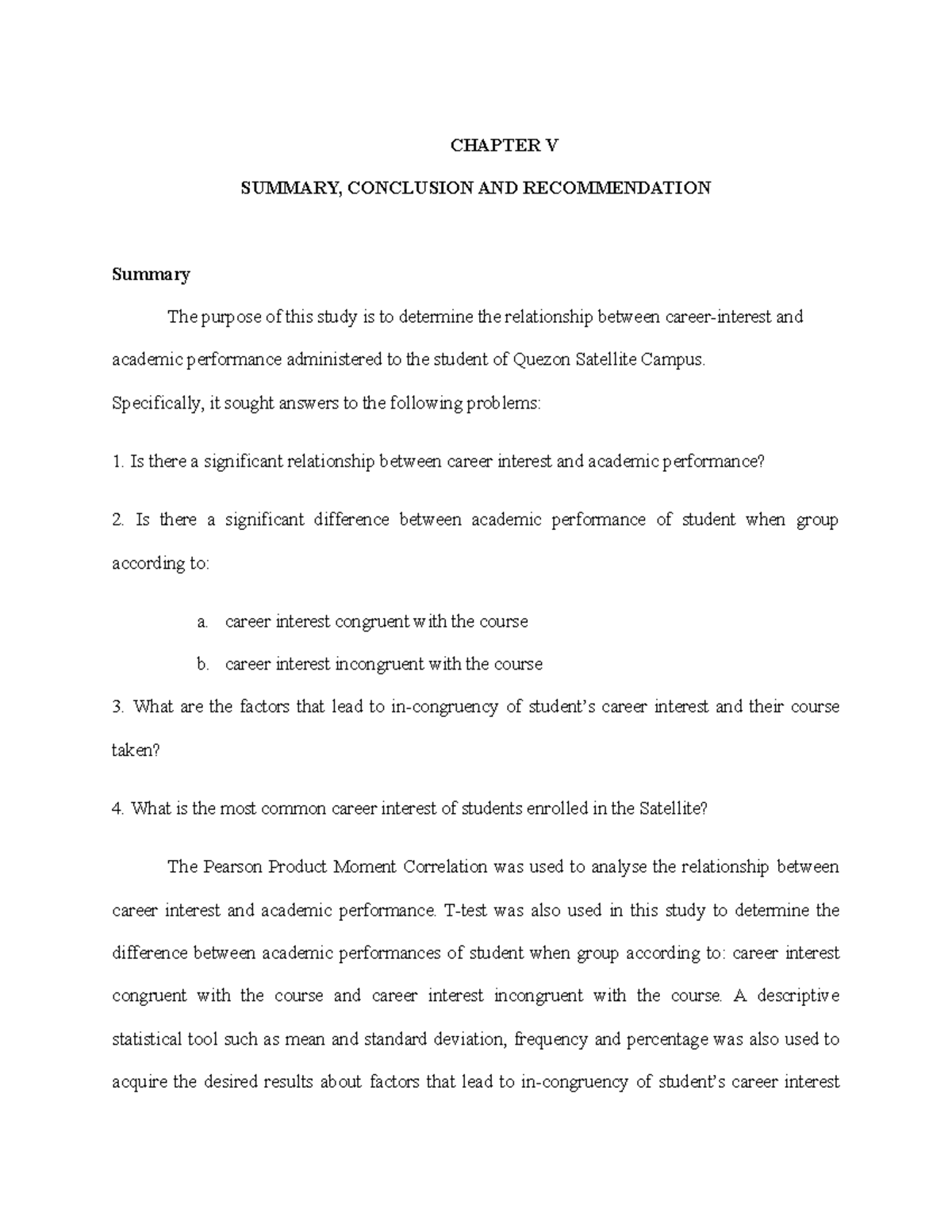 SUMMARY CONCLUSION AND RECOMMENDATION - CHAPTER V SUMMARY, CONCLUSION ...
