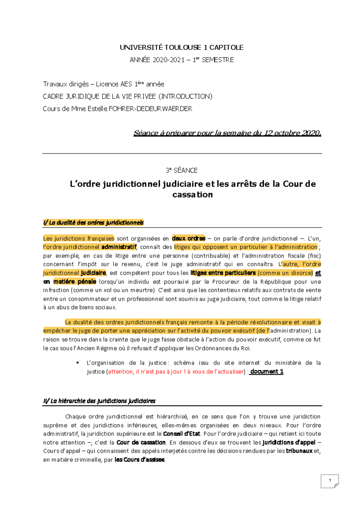 2020.TD3.ordre judiciaire et arrêts Ccass - copie - UNIVERSITÉ TOULOUSE ... 2020.TD3.ordre judiciaire et arrêts Ccass - copie - UNIVERSITÉ TOULOUSE ...