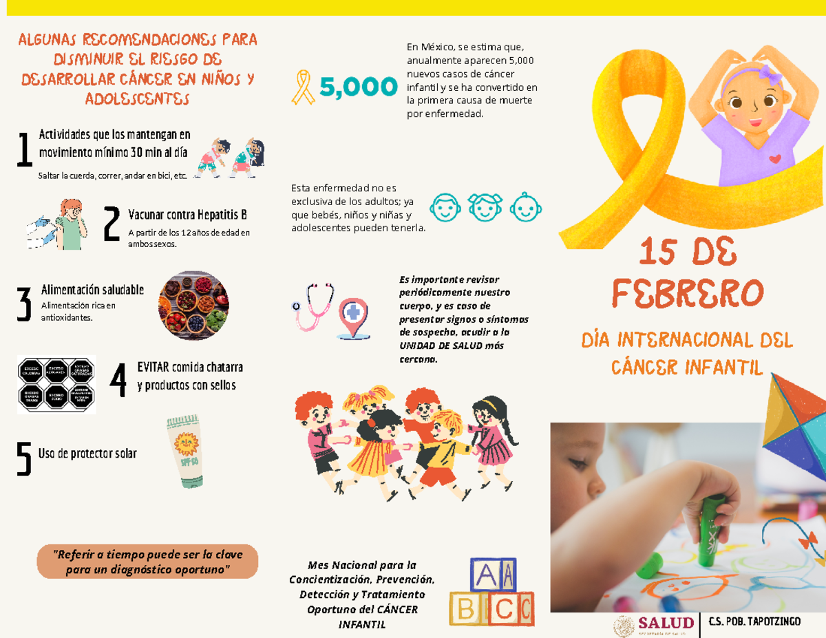 Folleto Cáncer infantil - DÍA INTERNACIONAL DEL CÁNCER INFANTIL 15 DE ...