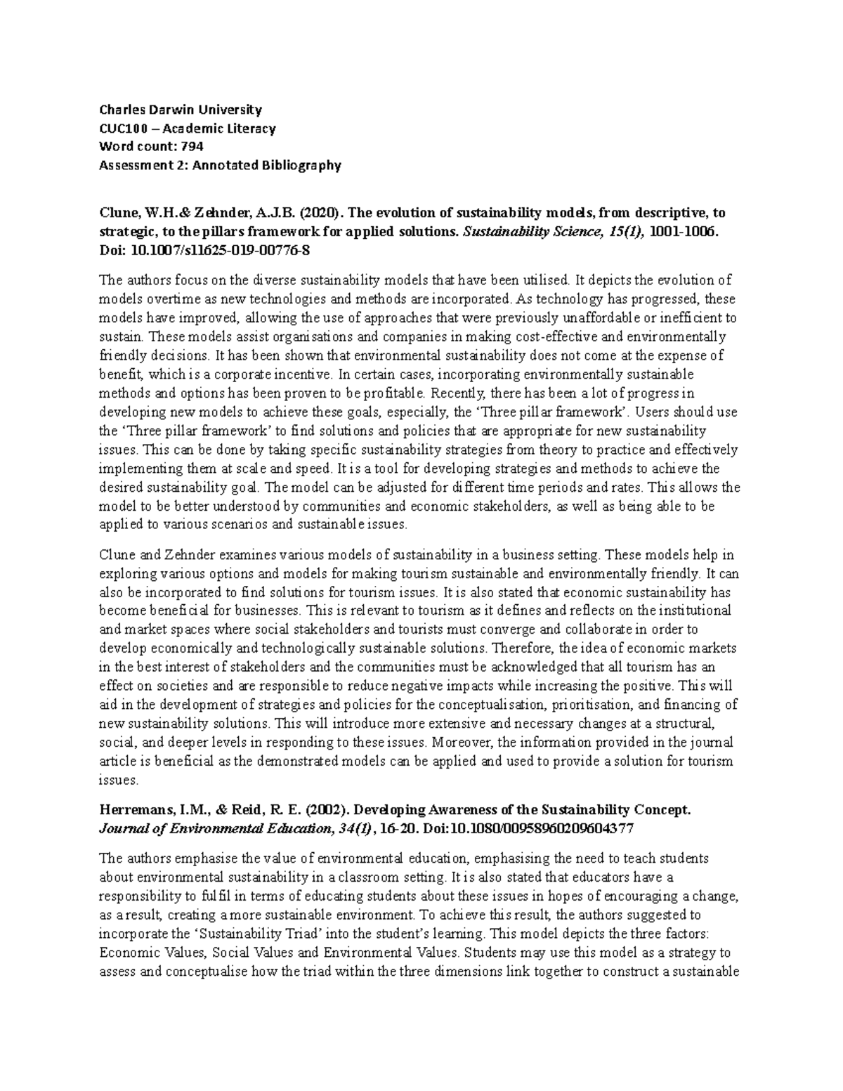 CUC100 Assessment 2 - Charles Darwin University CUC100 – Academic ...