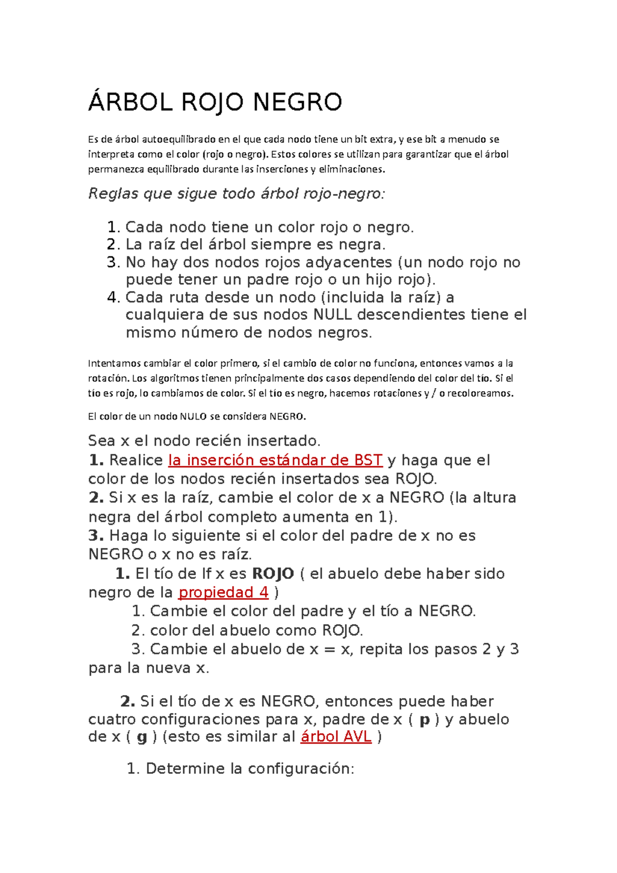 Árbol ROJO Negro - ÁRBOL ROJO NEGRO Es de árbol autoequilibrado en el ...