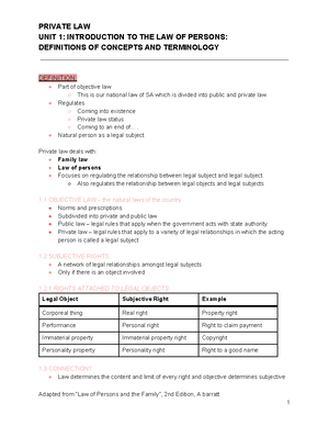 Study Unit 8 - Domicile - Summary Law of Persons - Private Law: Study ...