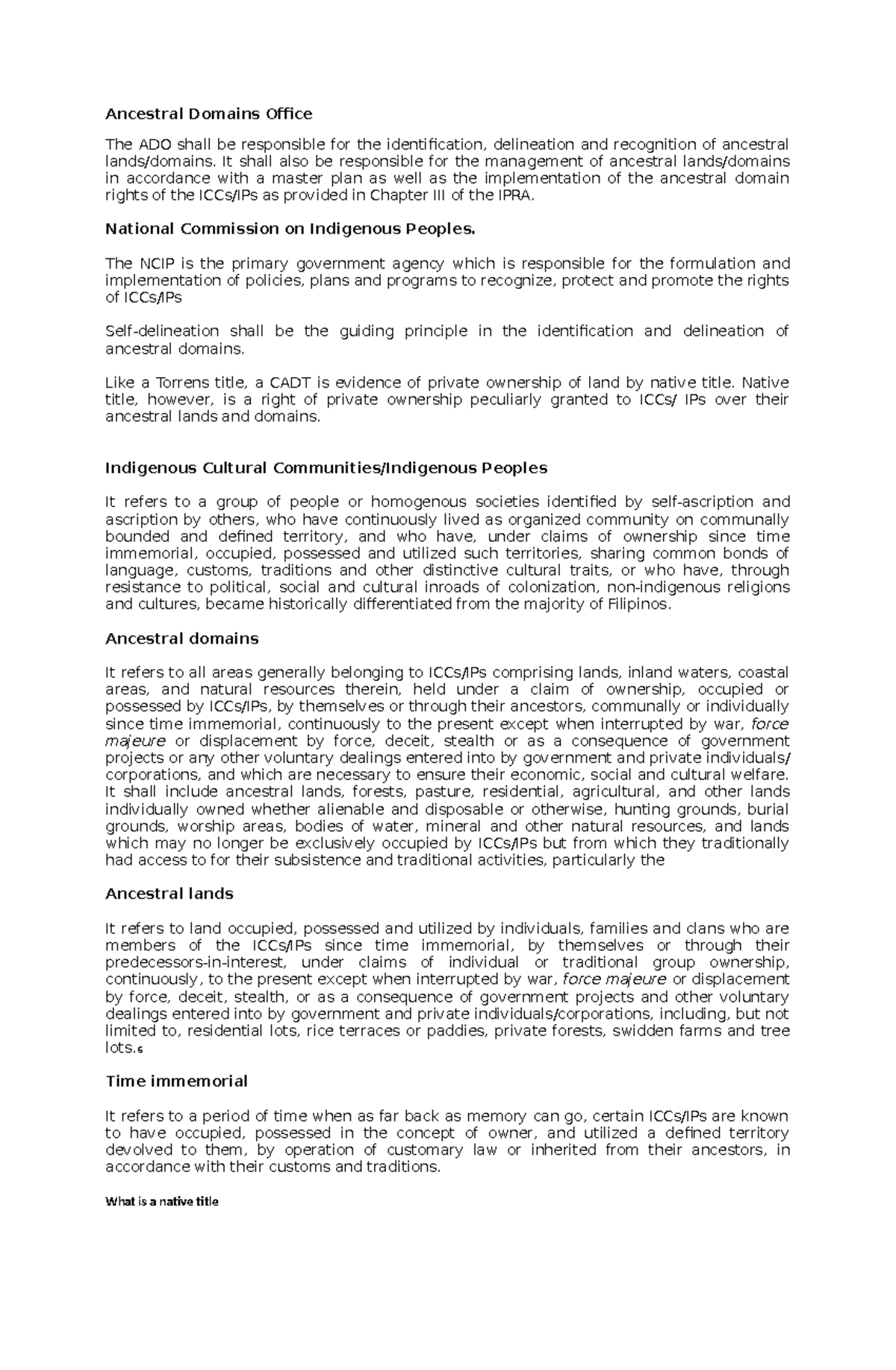 Ancestral Domains Office - Topic on Land Titles and Deeds - Ancestral ...