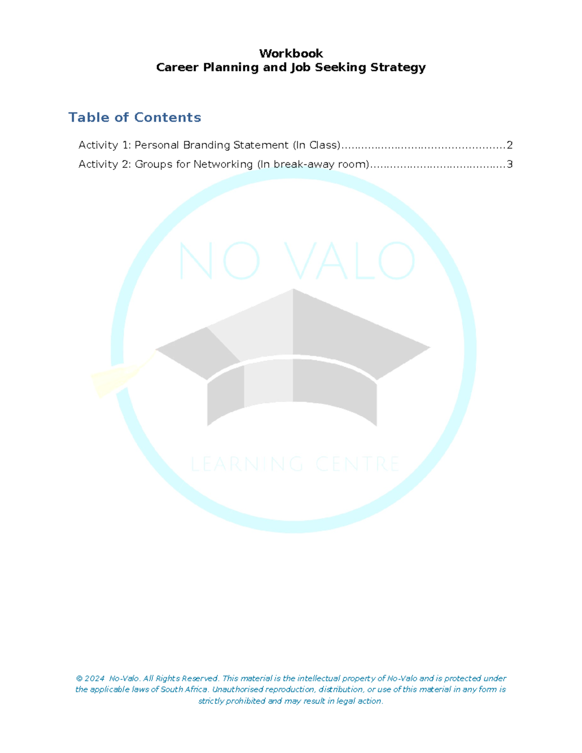 Workbook Career Plan and Job Seeking Strategy - Workbook Career ...