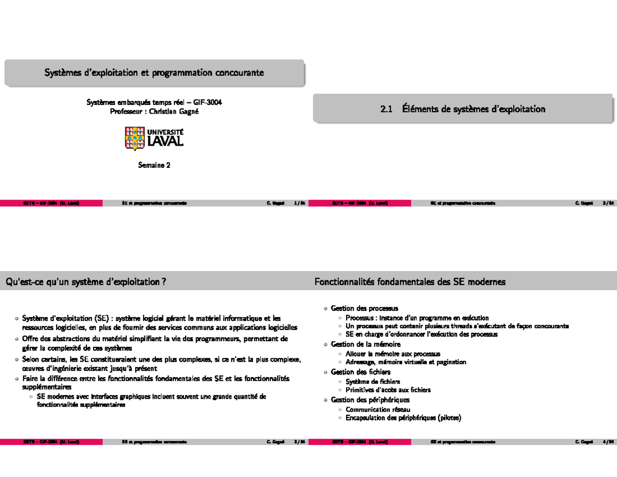 Système d’exploitation et programmation concourante - gif-3004 - Studocu