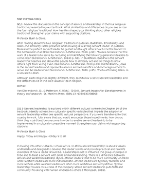 MGT 410 Week 4 assignment done - Rokeach Values Survey Reflection ...