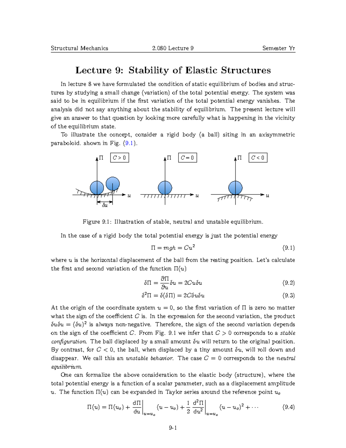 ENGR 244 Lecture 9 - Lecture 9: Stability of Elastic Structures In ...