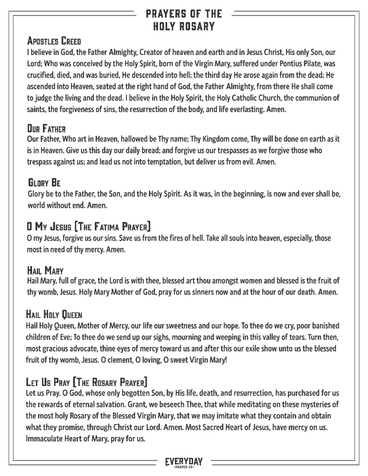 Prayers of the Rosary Guide from the Everyday Prayer Co - PRAYERS OF ...