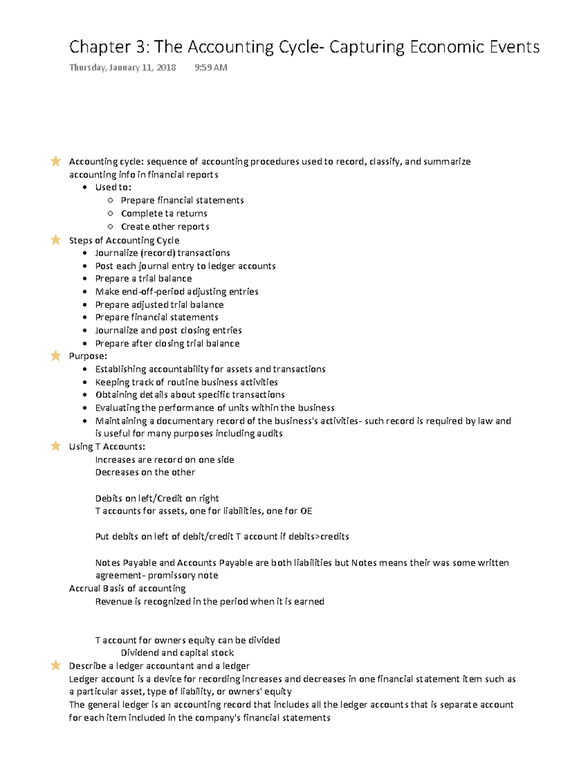 Chapter 3 ACCT 115 - Lecture notes 3 - Chapter 3: The Accounting Cycle ...