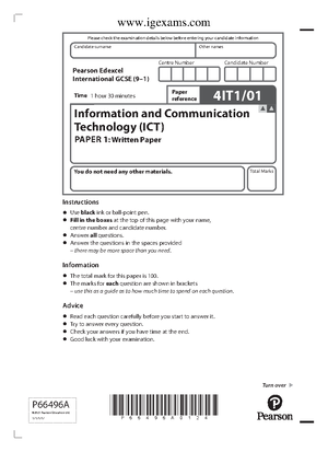 890369 Answer Igcse ICT Theory WB - 1 Cambridge IGCSE ICT Theory ...