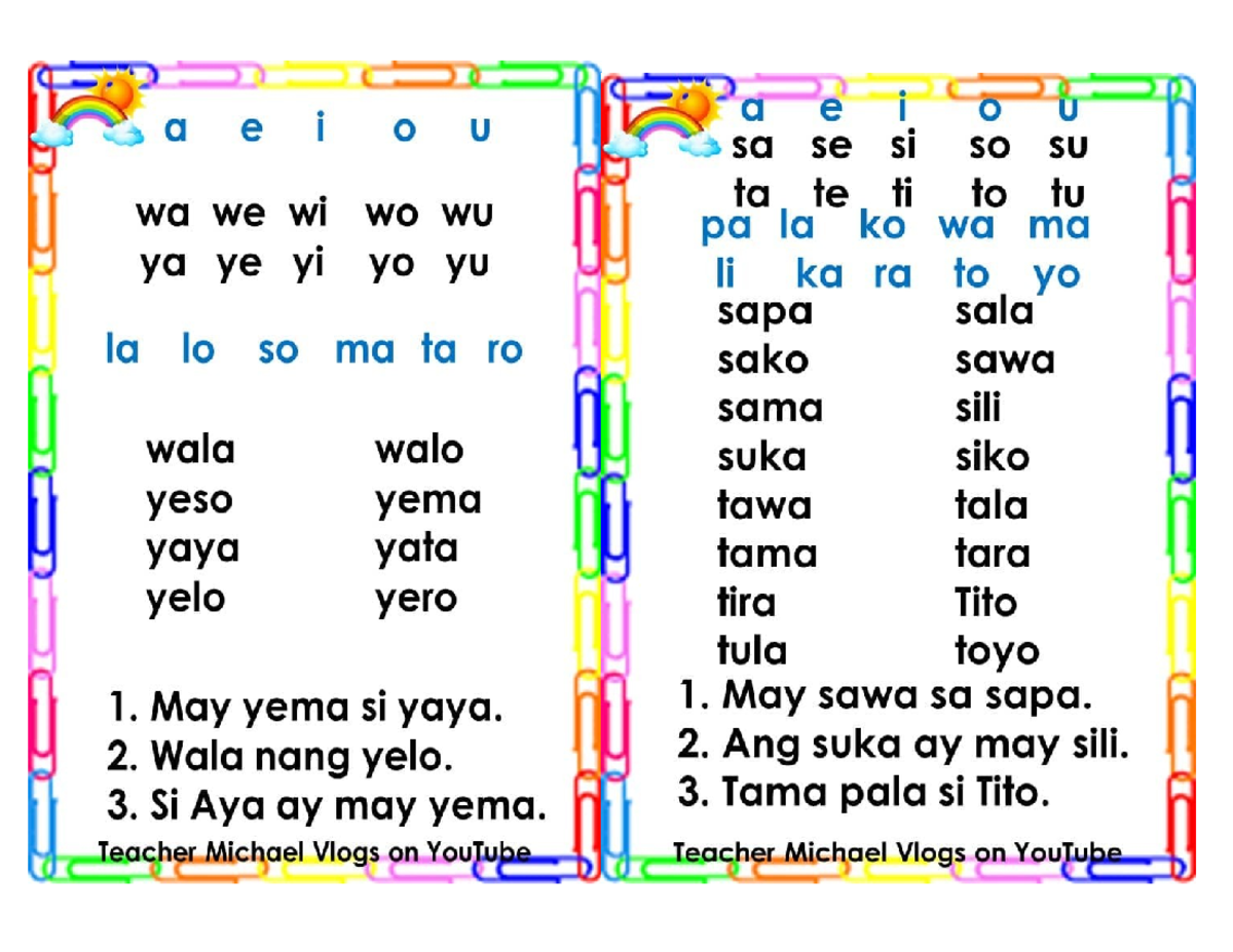 Basa - idk yalll - e e i U sa se si so su ta te ti to tu wa we wi wo WU ...