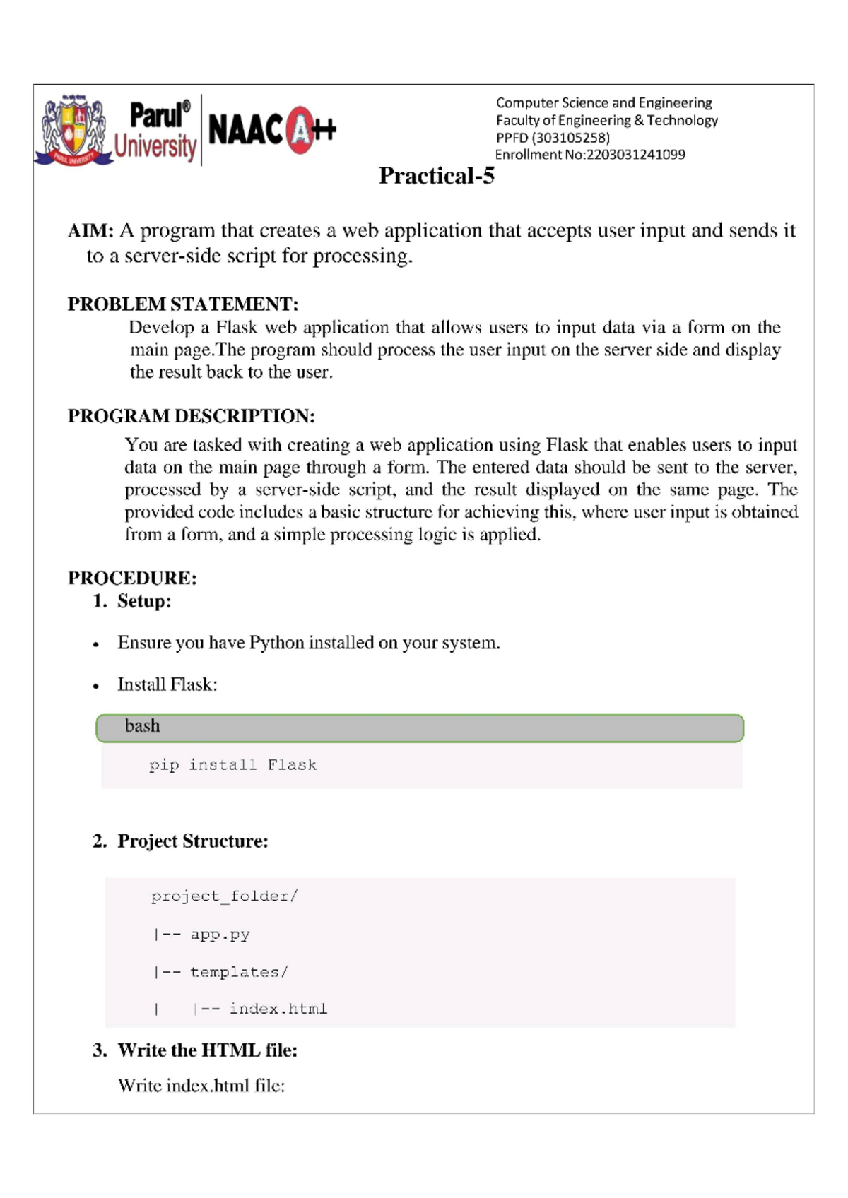 PPFD Manual SET 3 1099 - hfdgfdgfdh - B.tech CSE - Studocu