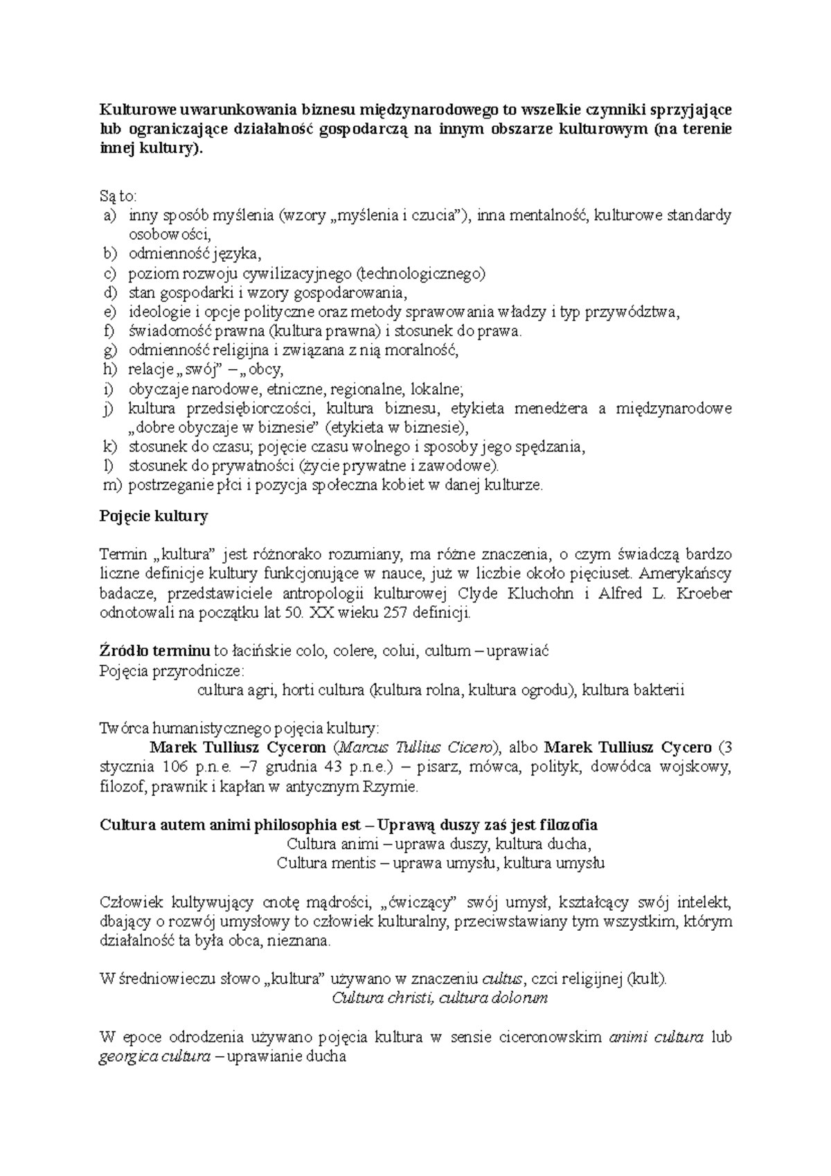 WNPi D-materiały-egzaminacyjne 2 - Kulturowe uwarunkowania biznesu ...