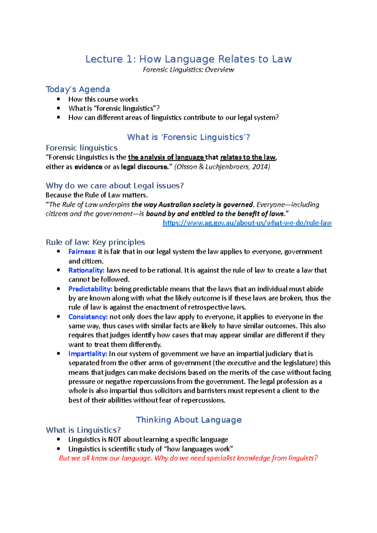 01 How Language Relates to Law - Lecture 1: How Language Relates to Law ...