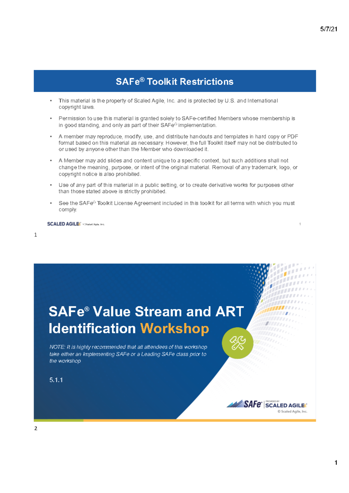 Scaled Agile Framework (SAFe) - 01 Value Stream and ART Identification ...