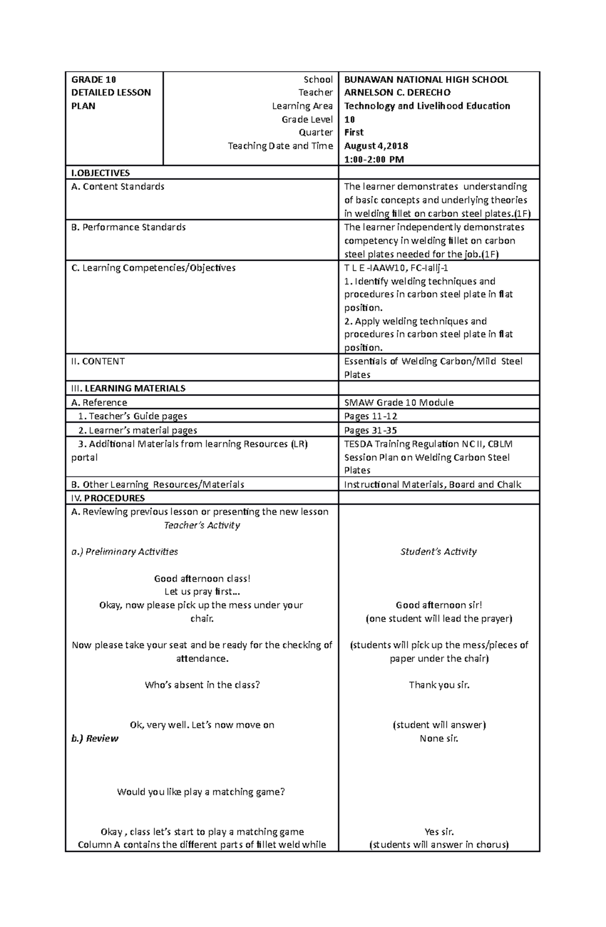 388064932 Grade 10 Detailed Lesson Plan Final - GRADE 10 DETAILED ...